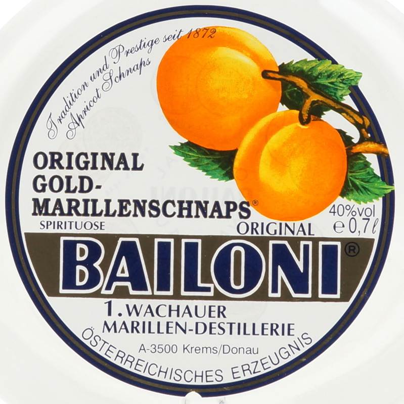Bailoni Wachauer Gold - Marillenschnaps 0,7l 40%